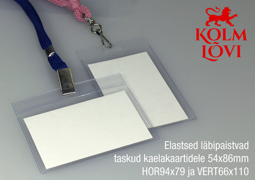 Pehmed PVC kaelakaartide taskud - Kolm Lõvi Trükikeskus